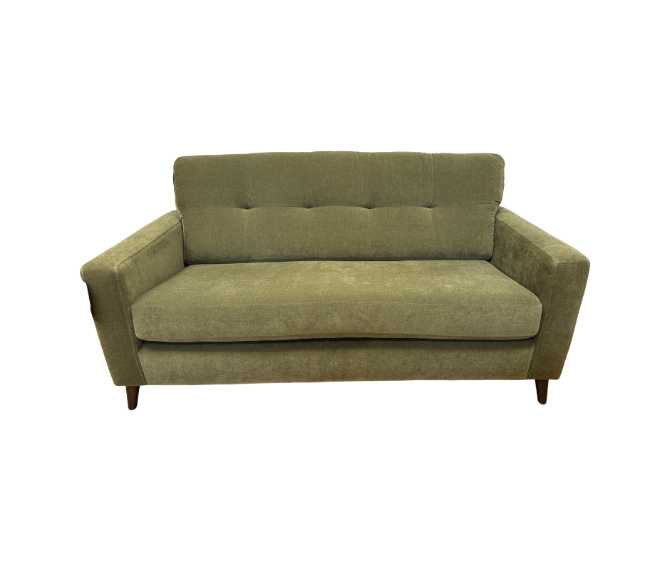 Lilly 3 seater bench seat sofa in Freya Palmer green fabric